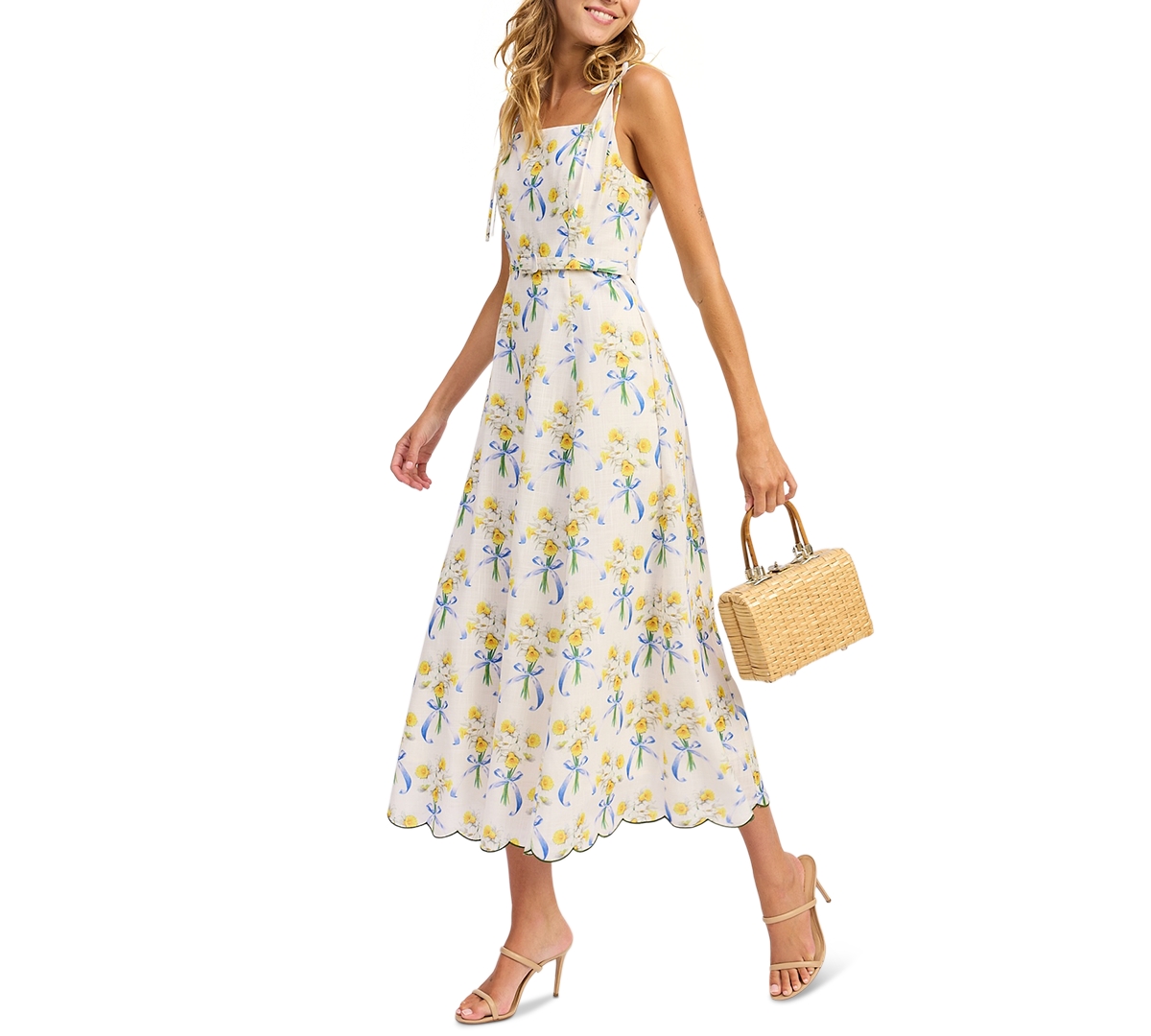 Click here for En Saison Womens Audery Belted Tie-Shoulder Dress... prices