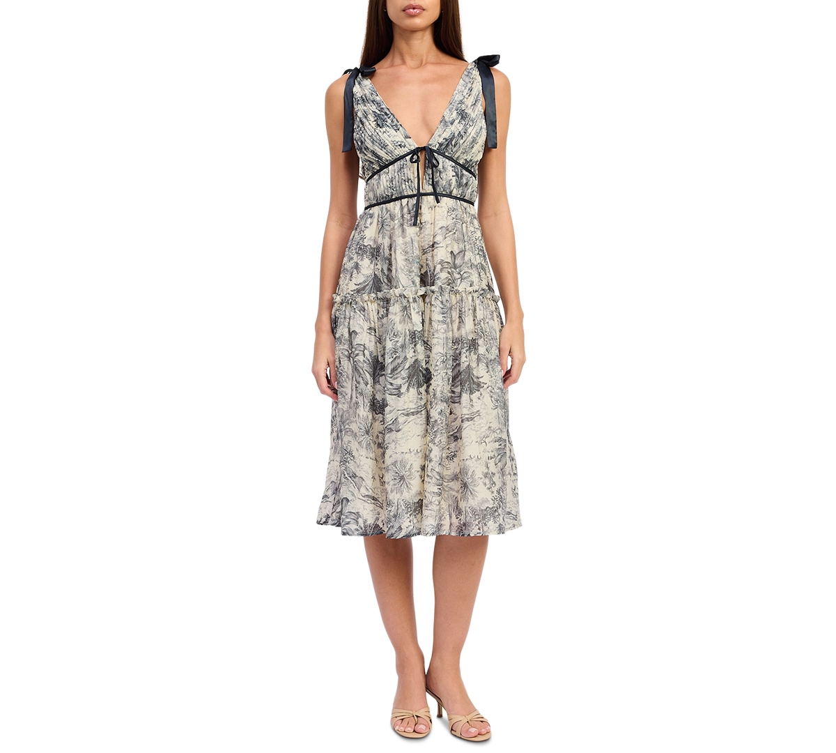 Click here for En Saison Womens Holly Sleeveless Midi Dress - Whi... prices