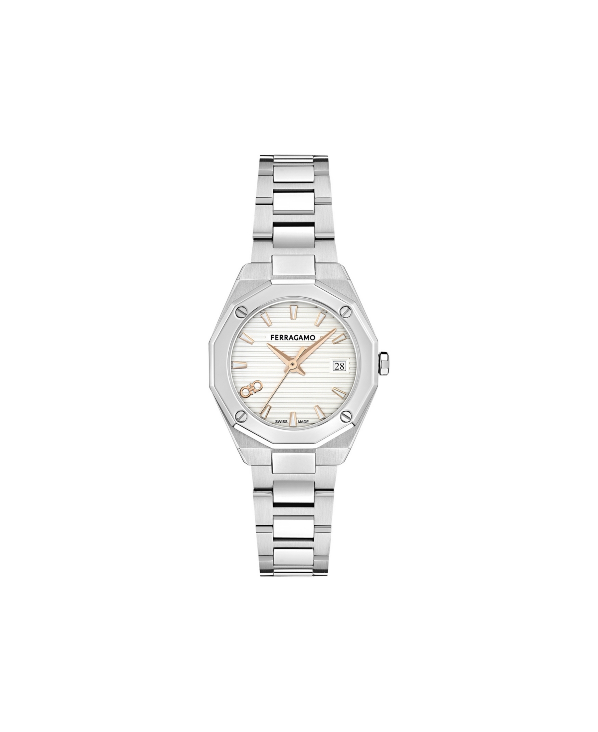 Click here for Ferragamo Womens Edge Silver Stainless Steel Brace... prices