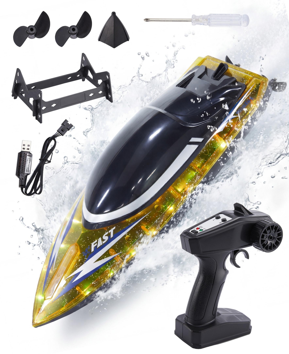 Click here for Sugift Remote Control Boat 30KMH High Speed Rc Rac... prices