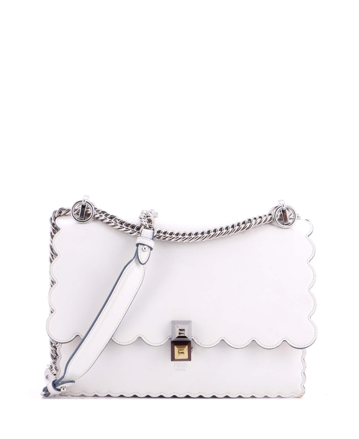 Click here for Pre-Owned Fendi Medium Kan I Bag Leather - White prices