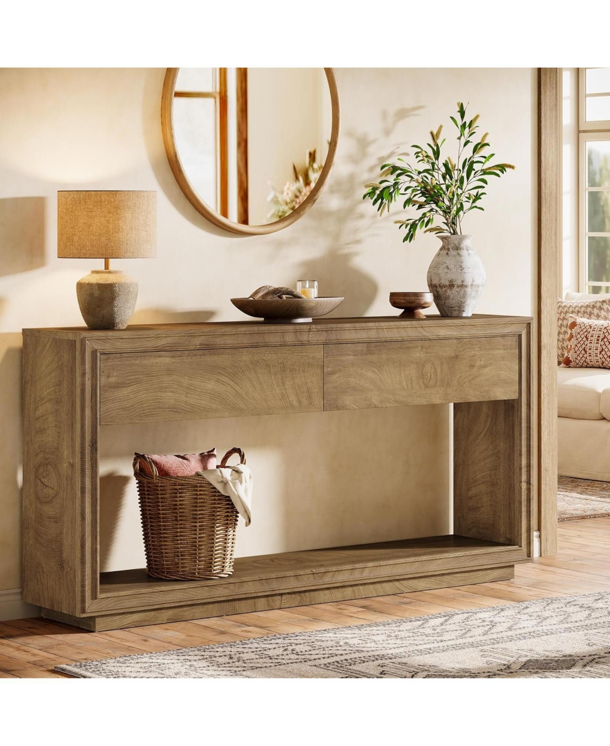 Click here for Tribesigns 63 Console Table with 2 Drawers  Farmho... prices