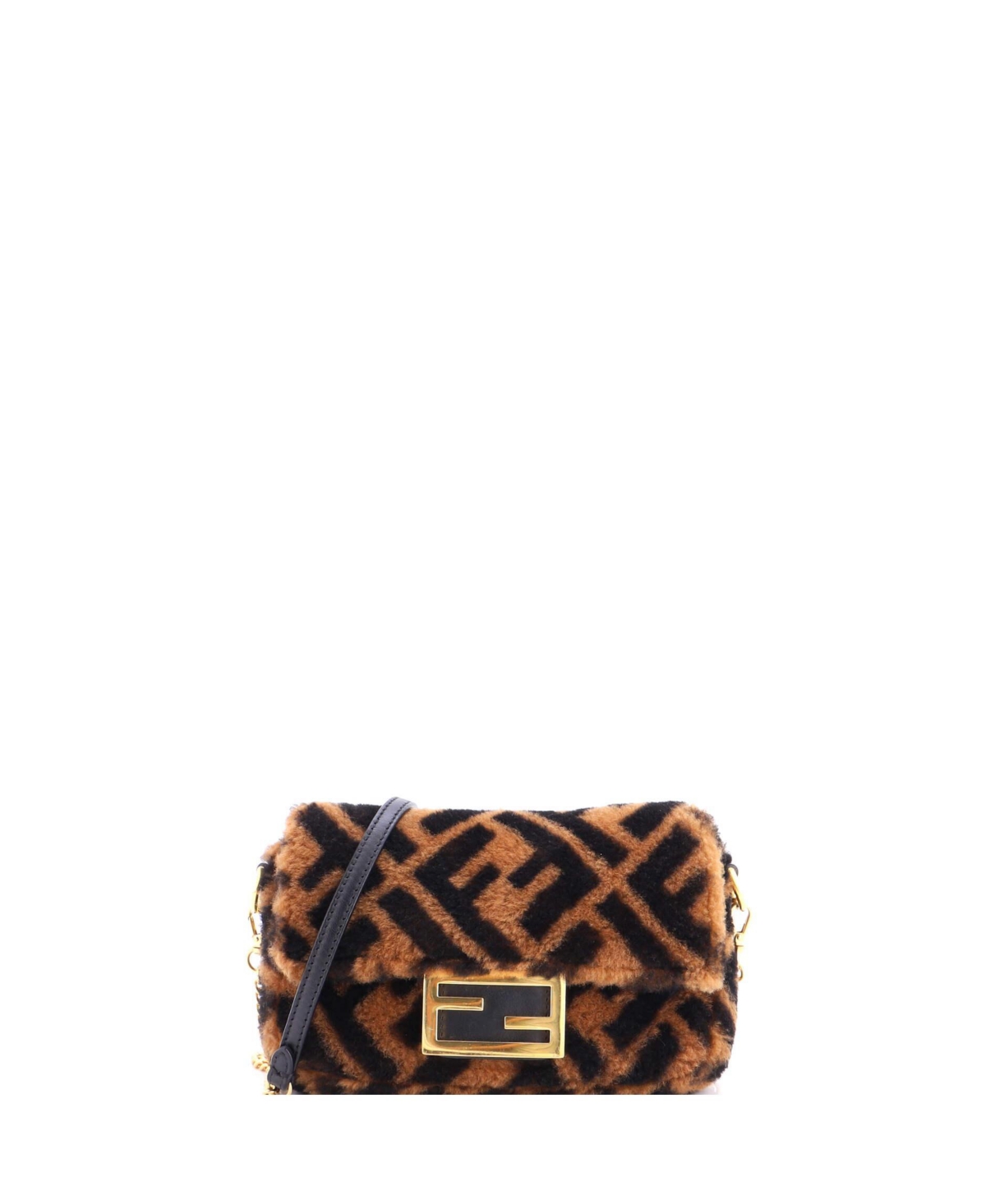 Click here for Pre-Owned Fendi Mini Baguette Nm Bag Zucca Shearli... prices