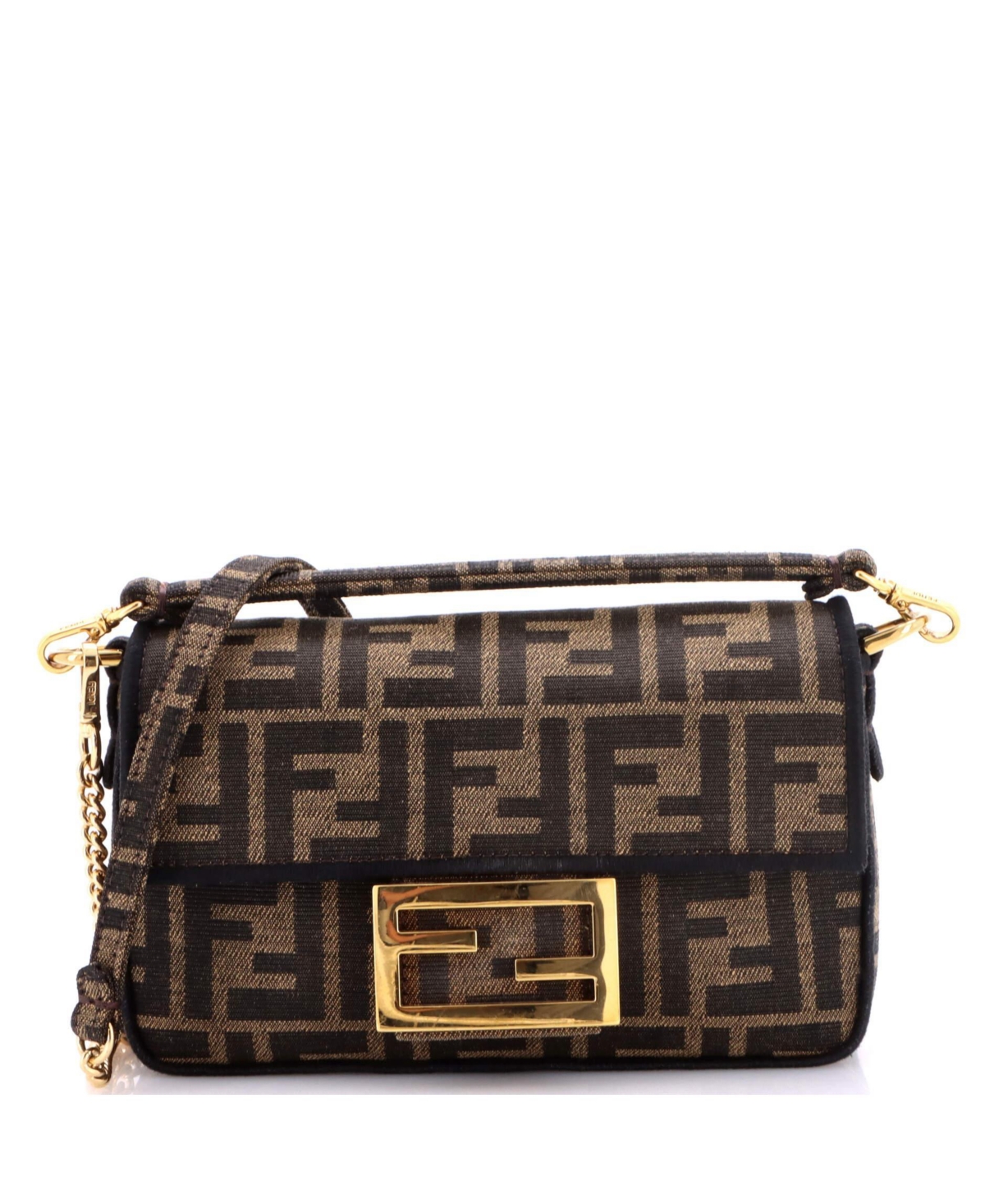 Click here for Pre-Owned Fendi Mini Baguette Nm Bag Zucca Canvas... prices