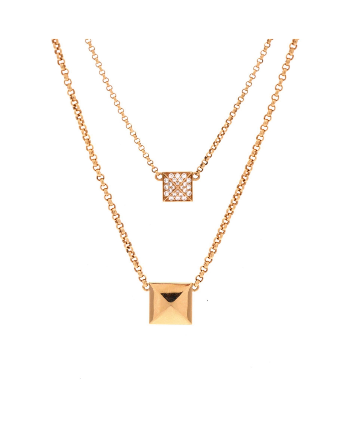 Click here for Pre-Owned HERMES Clou dH Double Pendant Necklace -... prices