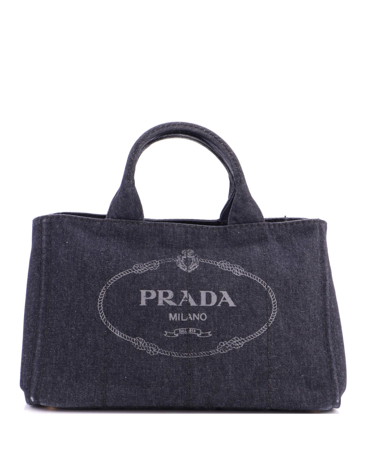 Click here for Pre-Owned Prada Large Canapa Tote Denim - Blue prices