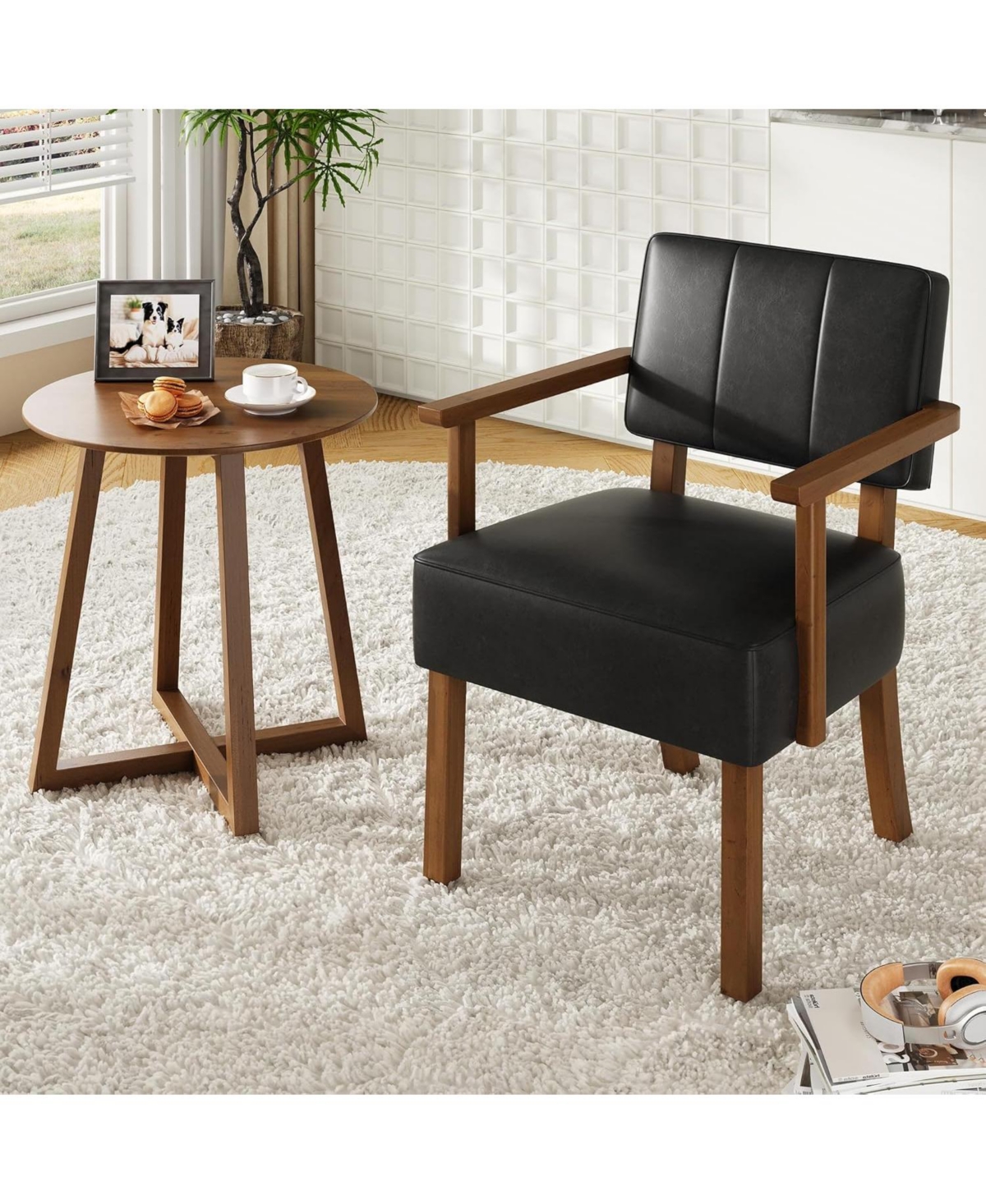 Click here for gaomon Mid Century Modern Accent Chair  Faux Leath... prices