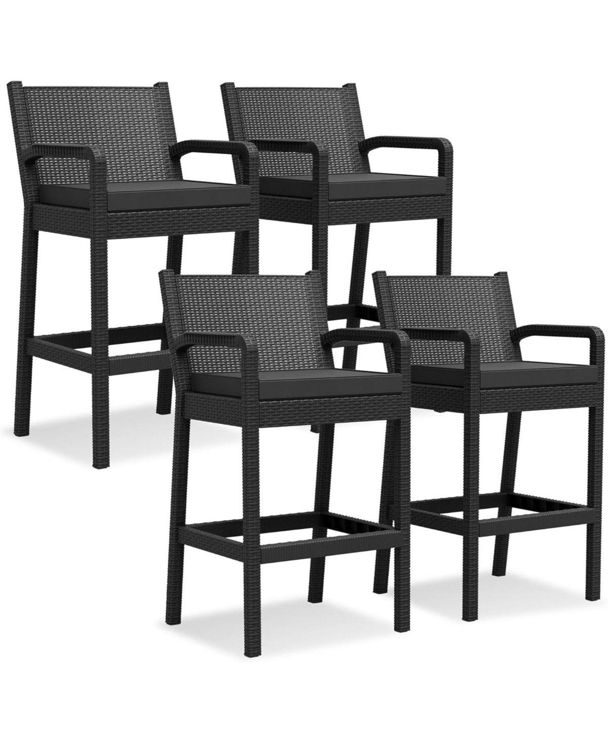 Click here for gaomon Set of 4 Wicker Bar Stools  30 Inch Outdoor... prices