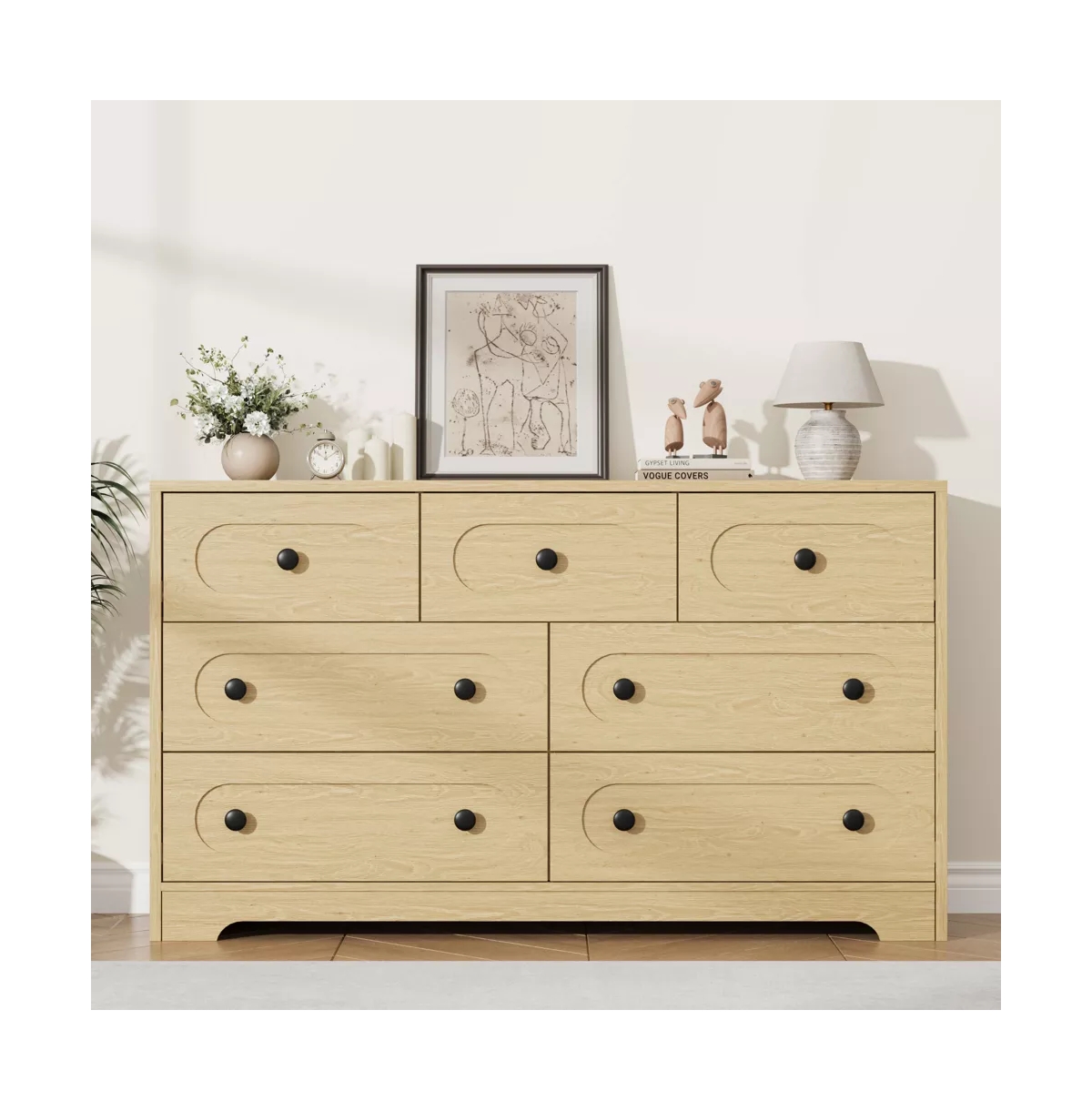 Click here for homfan 55-Inch Wide 7-Drawer Dresser with Metal Kn... prices