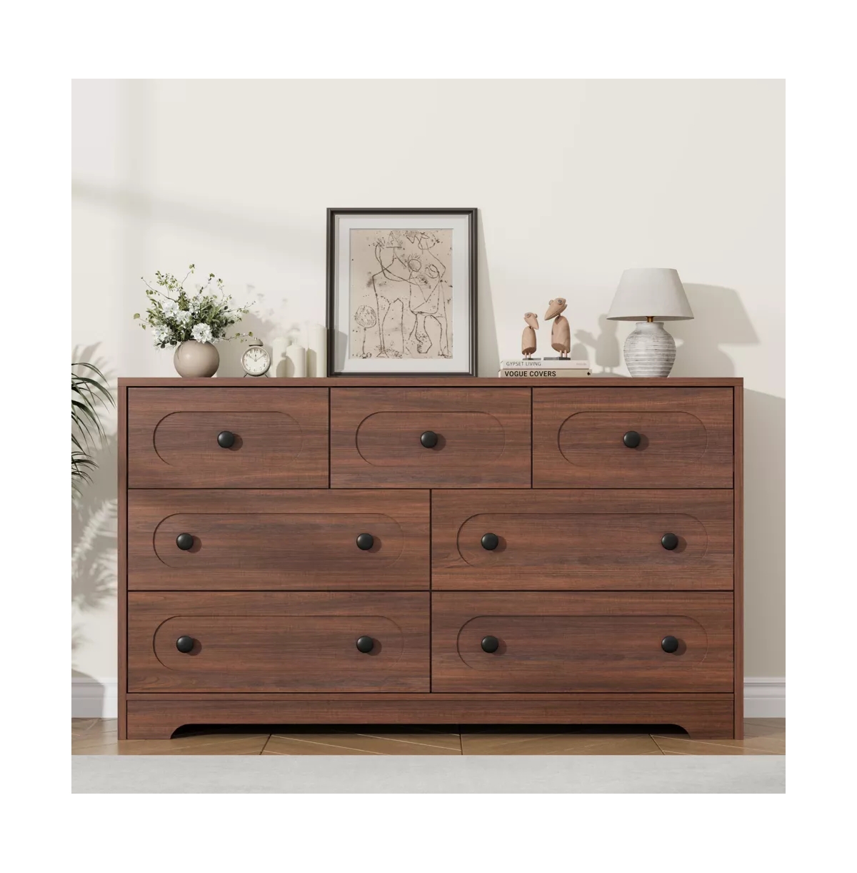 Click here for homfan 55-Inch Wide 7-Drawer Dresser with Metal Kn... prices