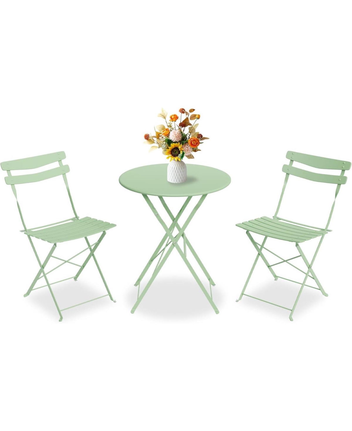Click here for Xo Bistro Table and Chairs Set of 2  3-Piece Foldi... prices