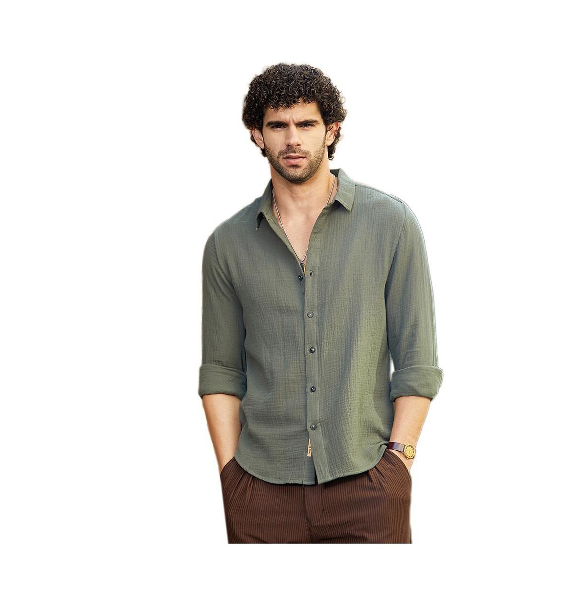 Click here for Campus Sutra Mens Ash Breezy-Weave Shirt - Ash gre... prices
