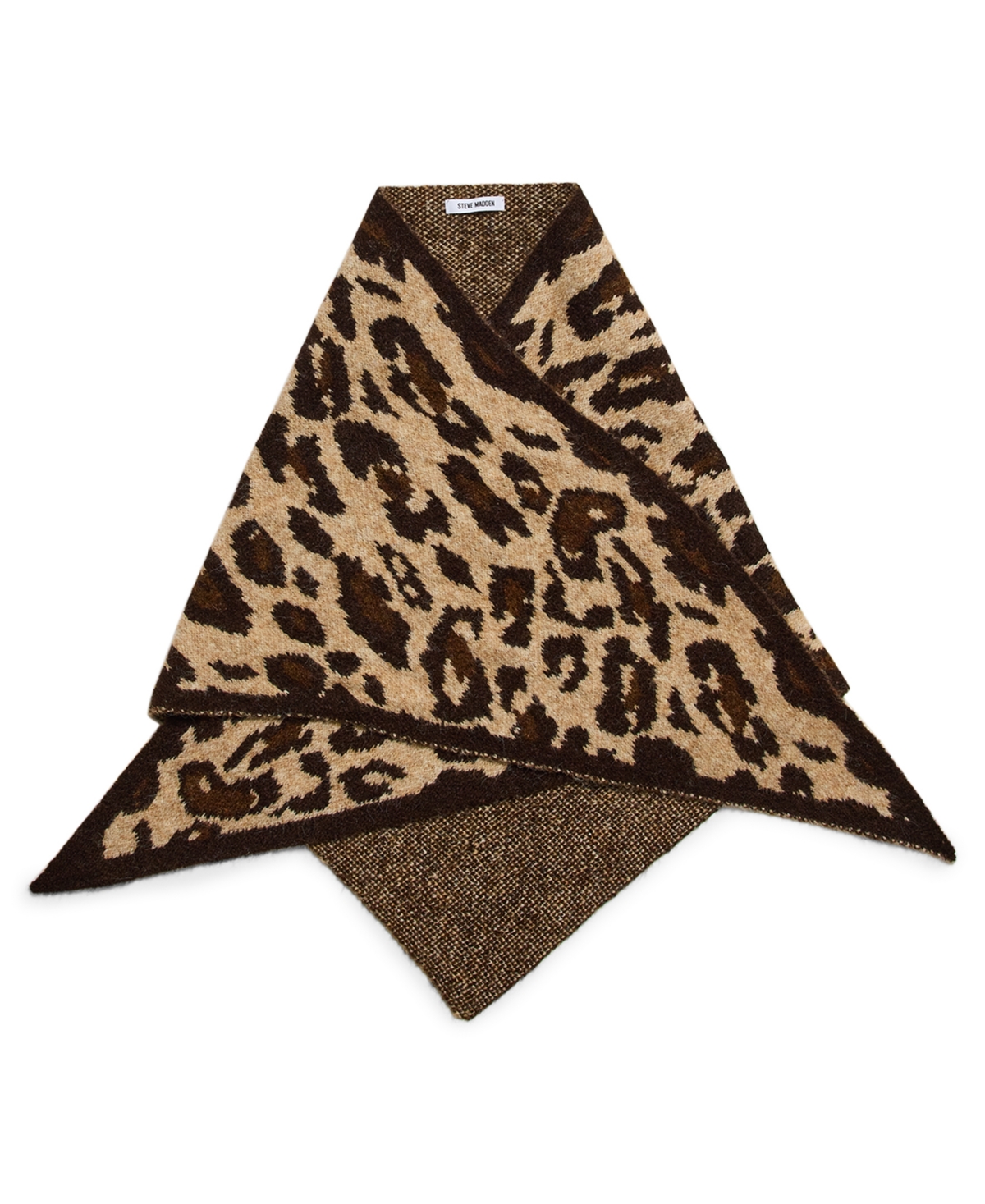 Click here for Steve Madden Leopard Print Triangle Scarf - Black prices