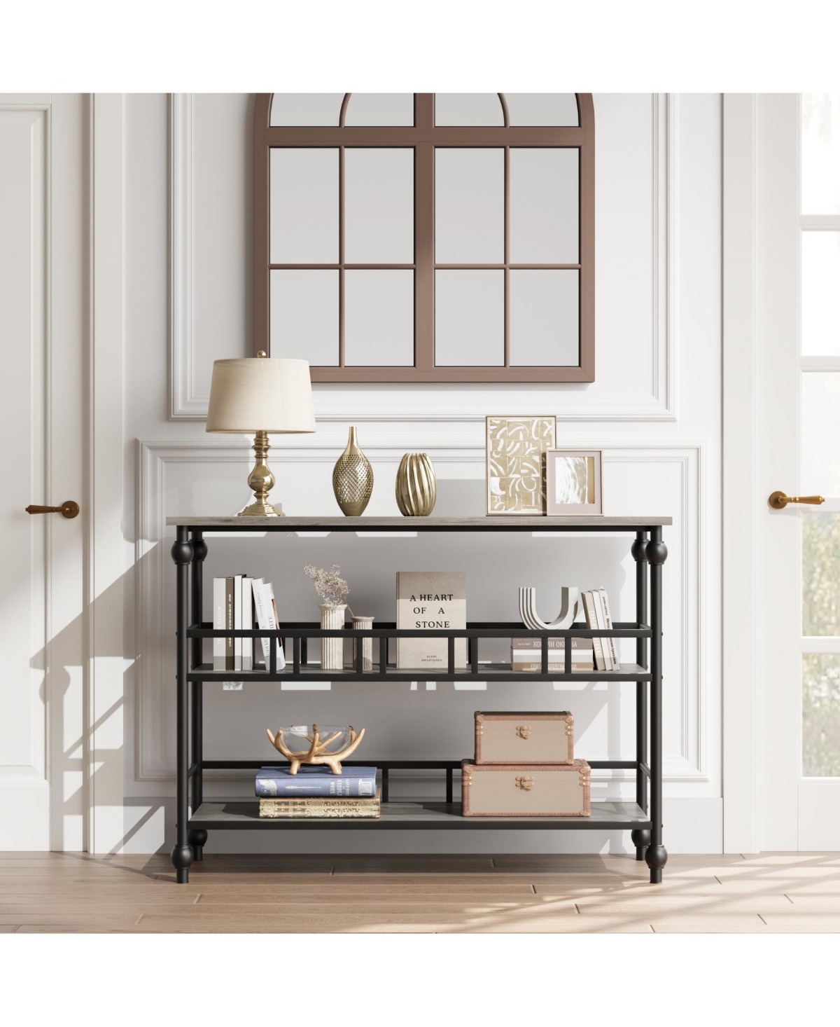 Click here for homfan Rustic 3-Tier Console Table Sofa Table with... prices