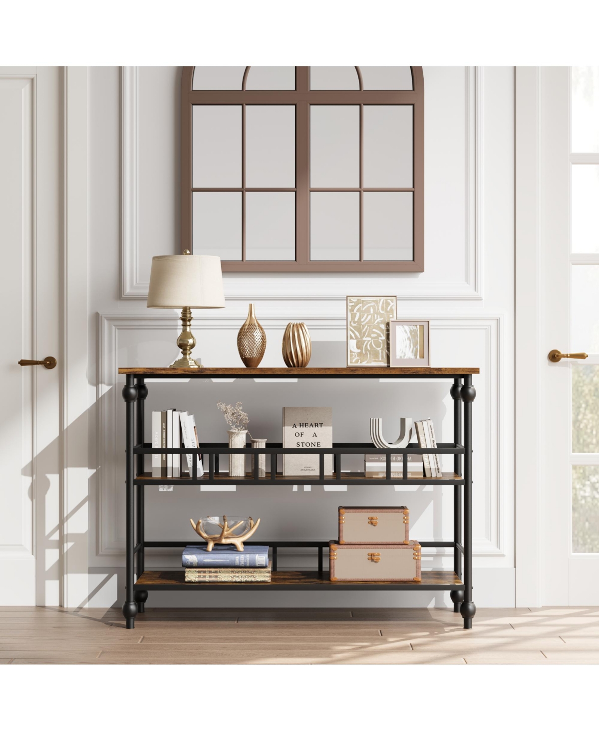 Click here for homfan Rustic 3-Tier Console Table Sofa Table with... prices