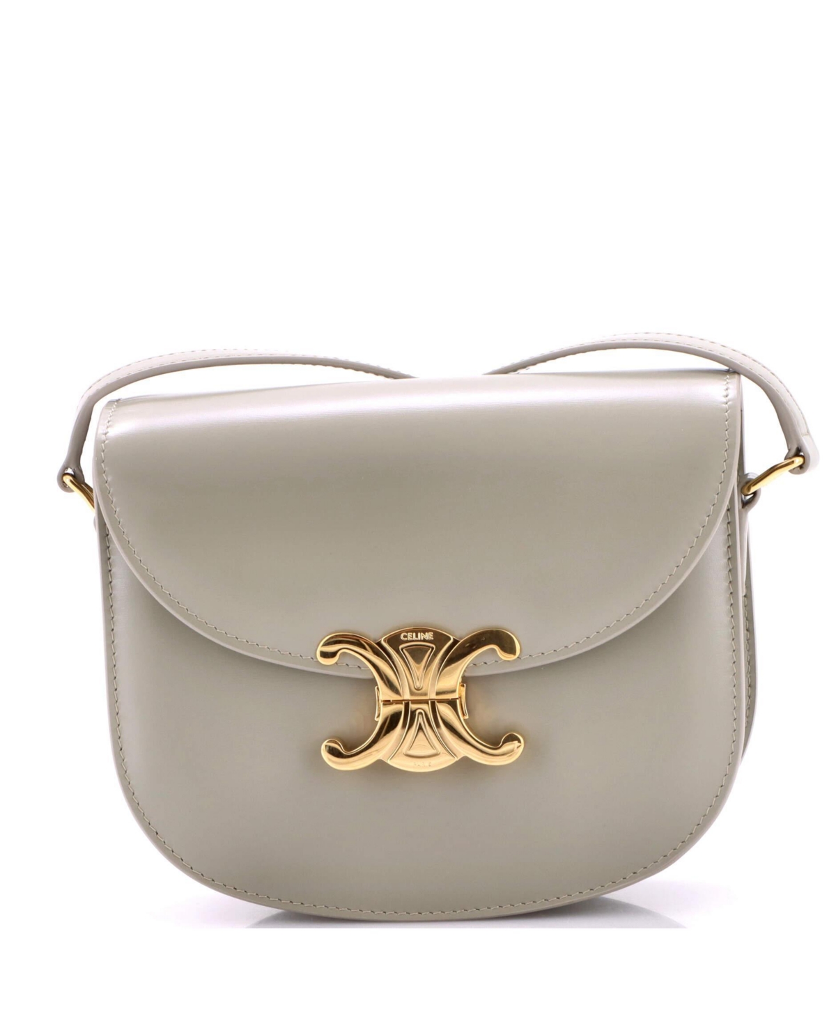 Click here for Pre-Owned Celine Triomphe Besace Clea Flap Bag Lea... prices