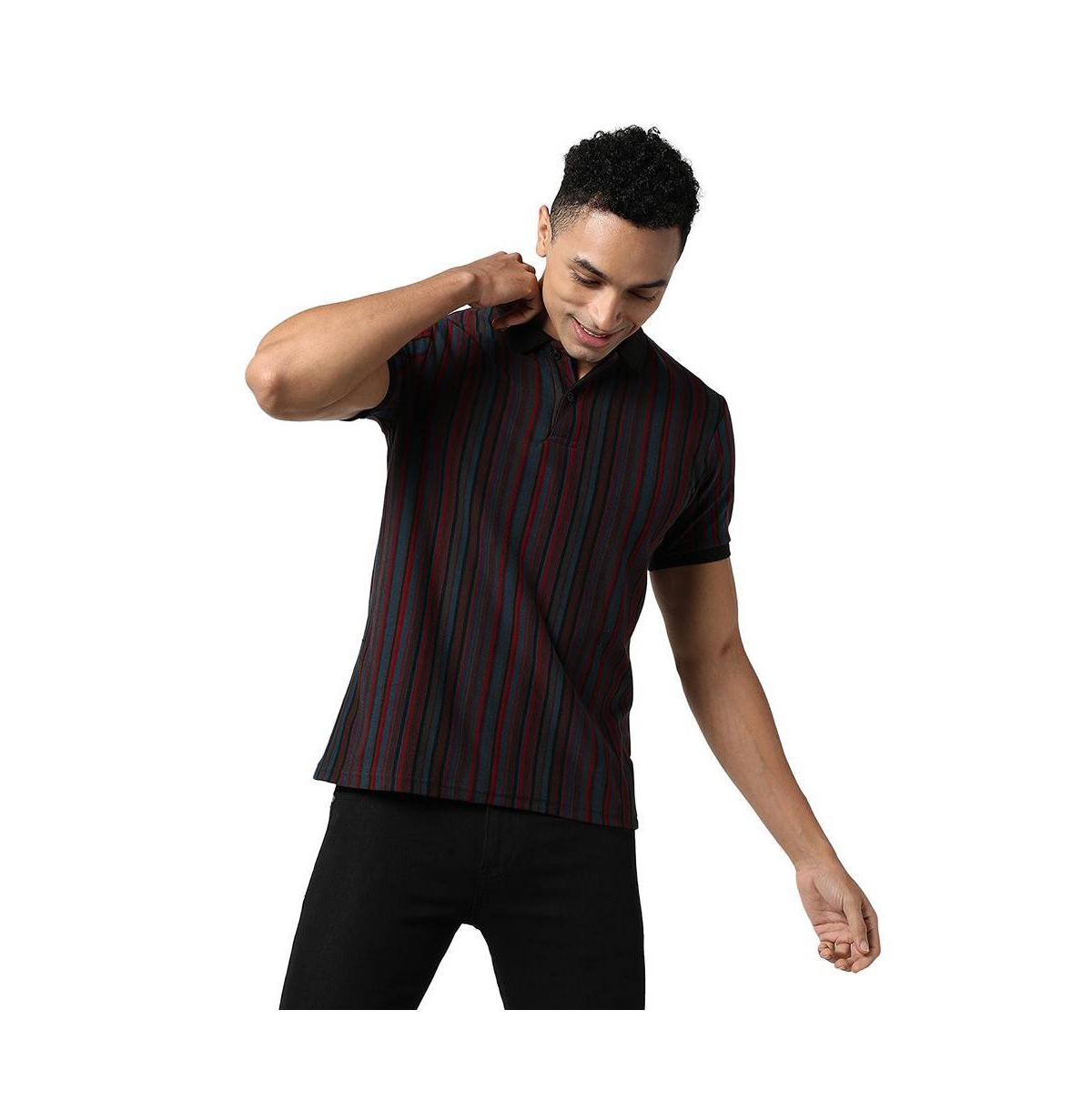 Click here for Campus Sutra Mens Striped Regular Fit Casual T-Shi... prices