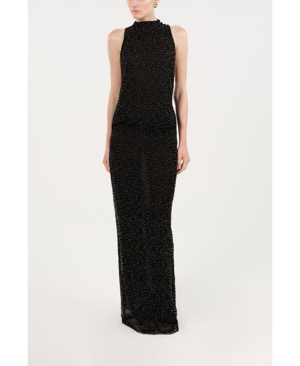 Click here for Nocturne Womens Stone-Embellished Maxi Dress - Bla... prices