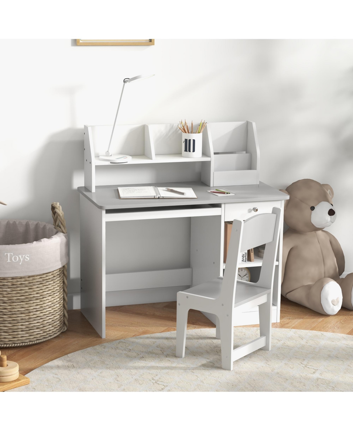 Click here for Clihome Kids Desk and Chair Set with Storage  Chil... prices