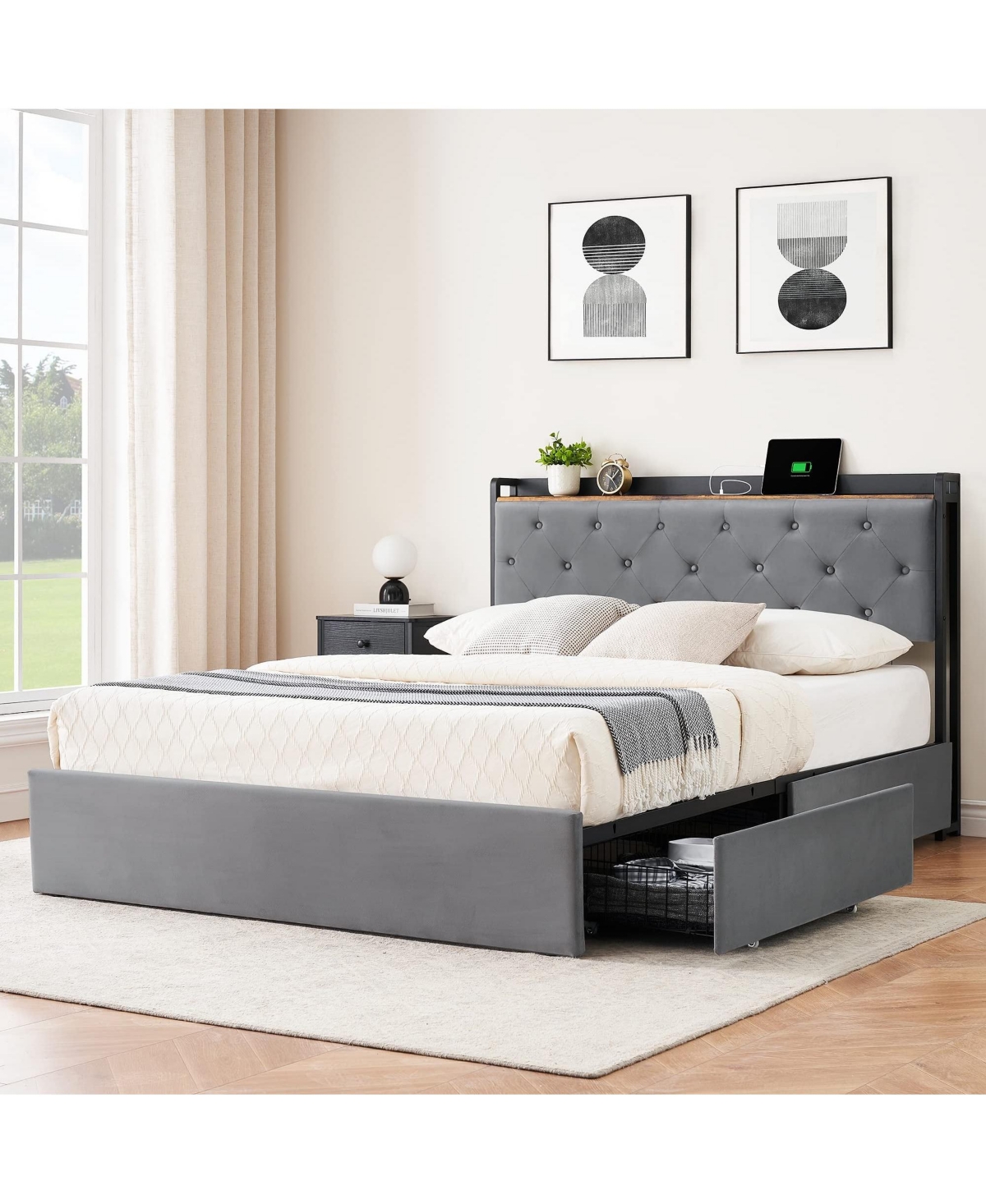 Click here for gaomon Upholstered Platform Bed Frame Storage Head... prices