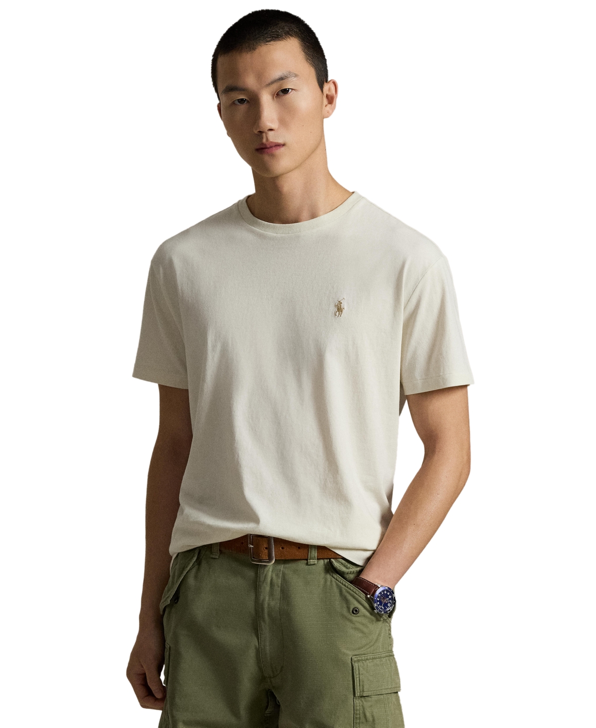 Polo Ralph Lauren Mens Classic Fit Crew Neck T-Shirt - Parchment Cream