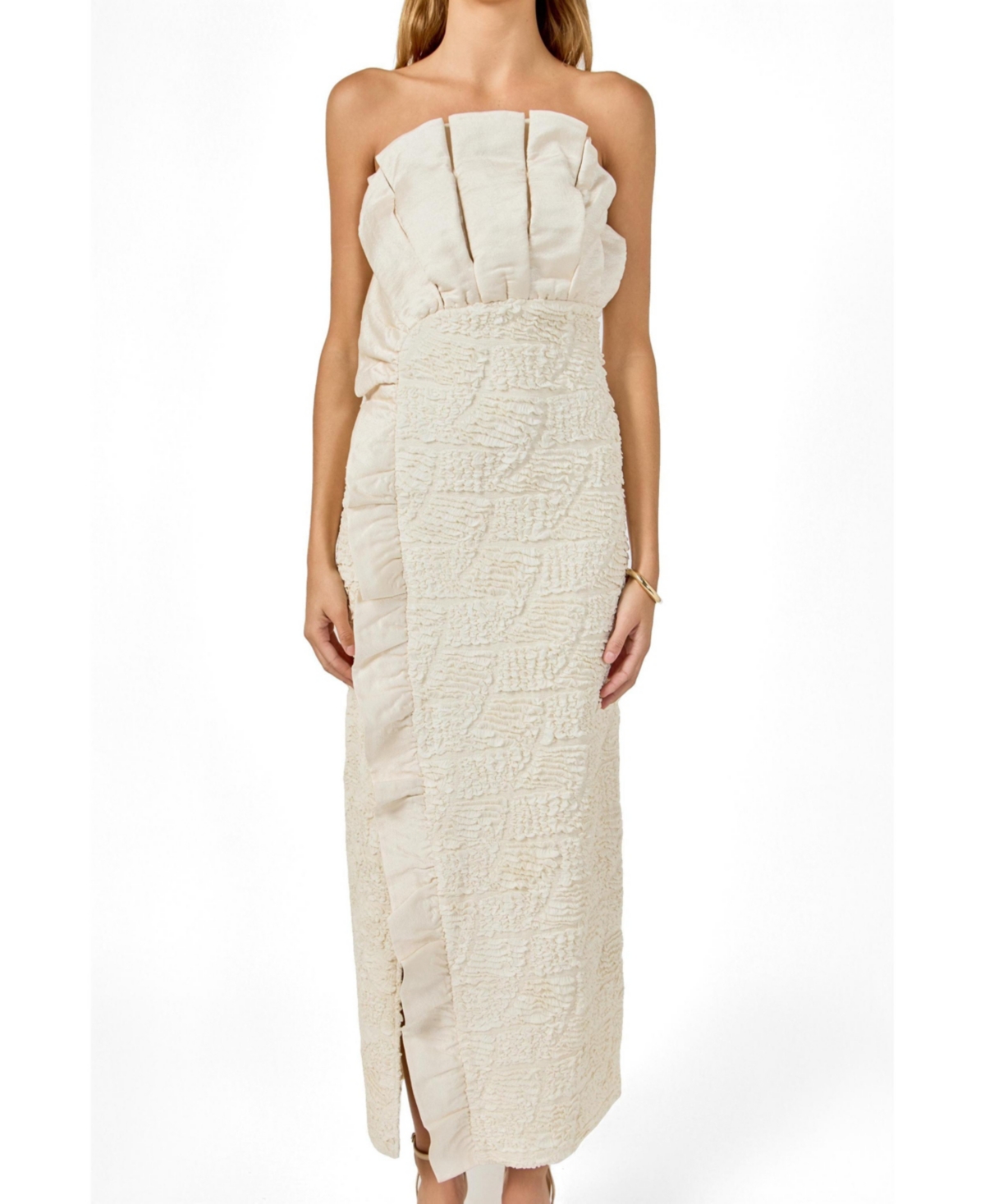 Click here for endless rose Womens Ruffle Detial Maxi Dress - Cre... prices