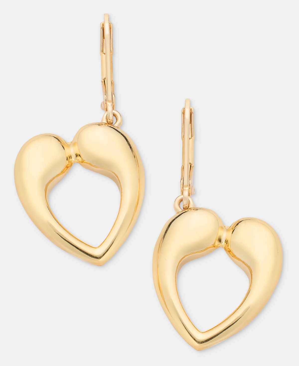 Click here for Anne Klein Puffy Open Heart Drop Earrings - Gold prices