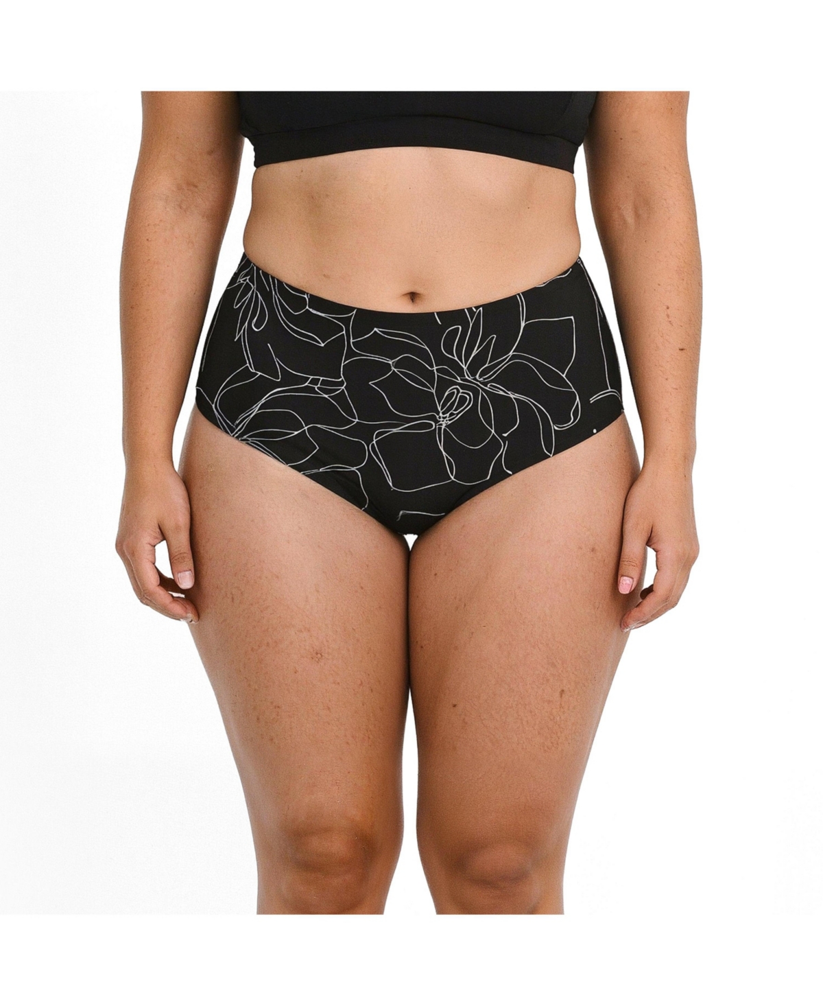 Click here for Calypsa Plus Size High-Waisted Bikini Bottom - Bla... prices