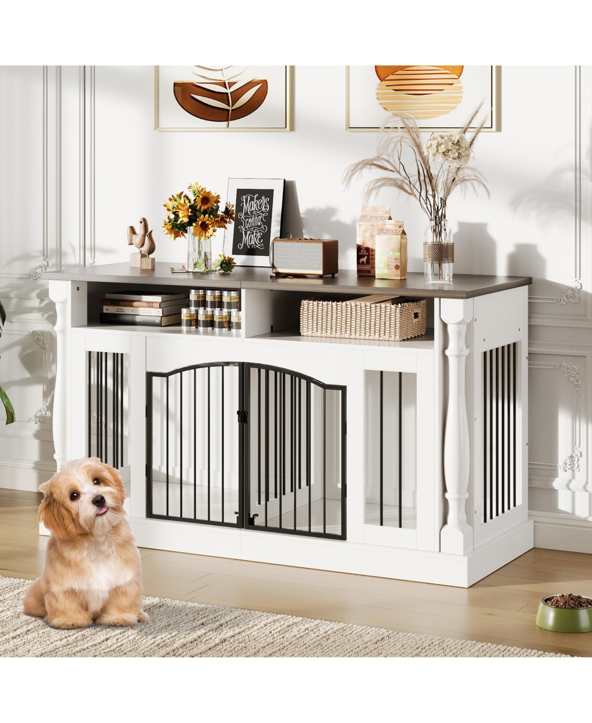 Click here for 63 Large Dog Crate for 2 Dogs  Roman Column Kennel... prices