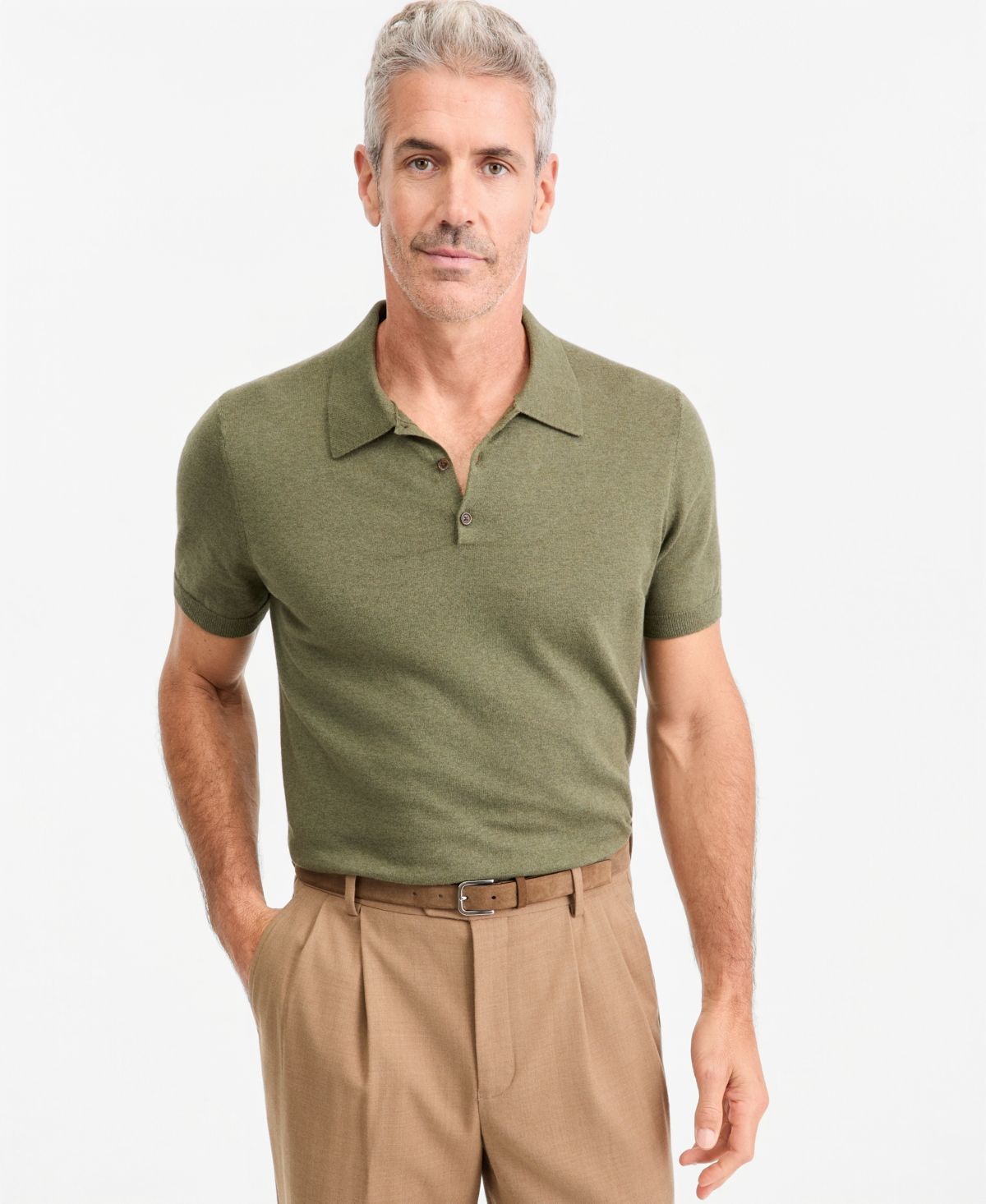 Click here for Club Room Mens Cashmere Short-Sleeve Polo Sweater... prices