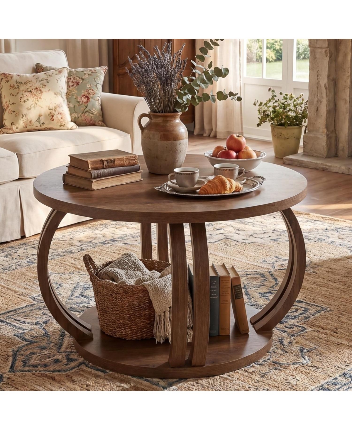 Click here for Tribesigns Round Coffee Table: 31.5 modern rustic... prices