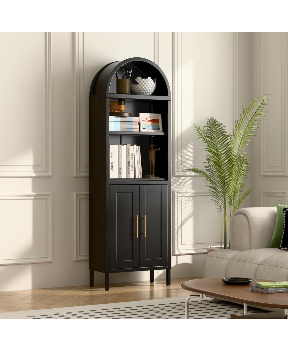 Click here for Boyel Living 61 Metal Arched Bookcase with Doors... prices