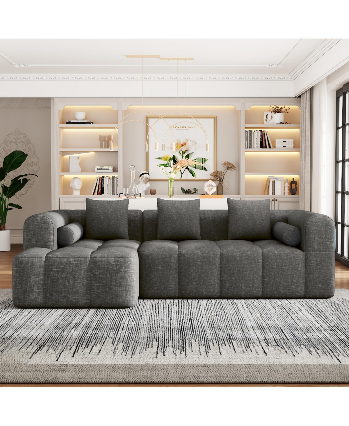 Click here for Clihome Combined Sofa Sectional Sofa with Deep Sea... prices