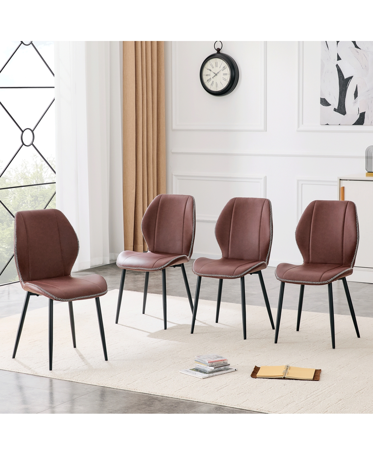 Click here for Streamdale Furniture 4-Pack Luxury Pu Leather Dini... prices