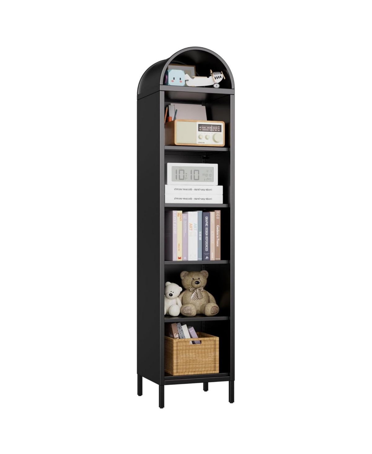 Click here for Boyel Living 73 Narrow Arched Bookshelf  6-Tier Me... prices
