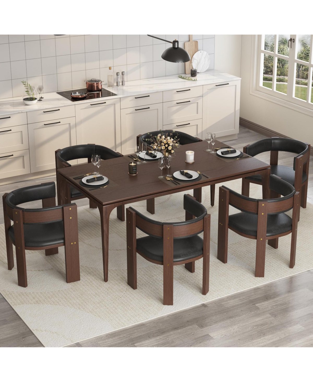Click here for homfan Set of 6 Modern Upholstered Dining Chairs w... prices