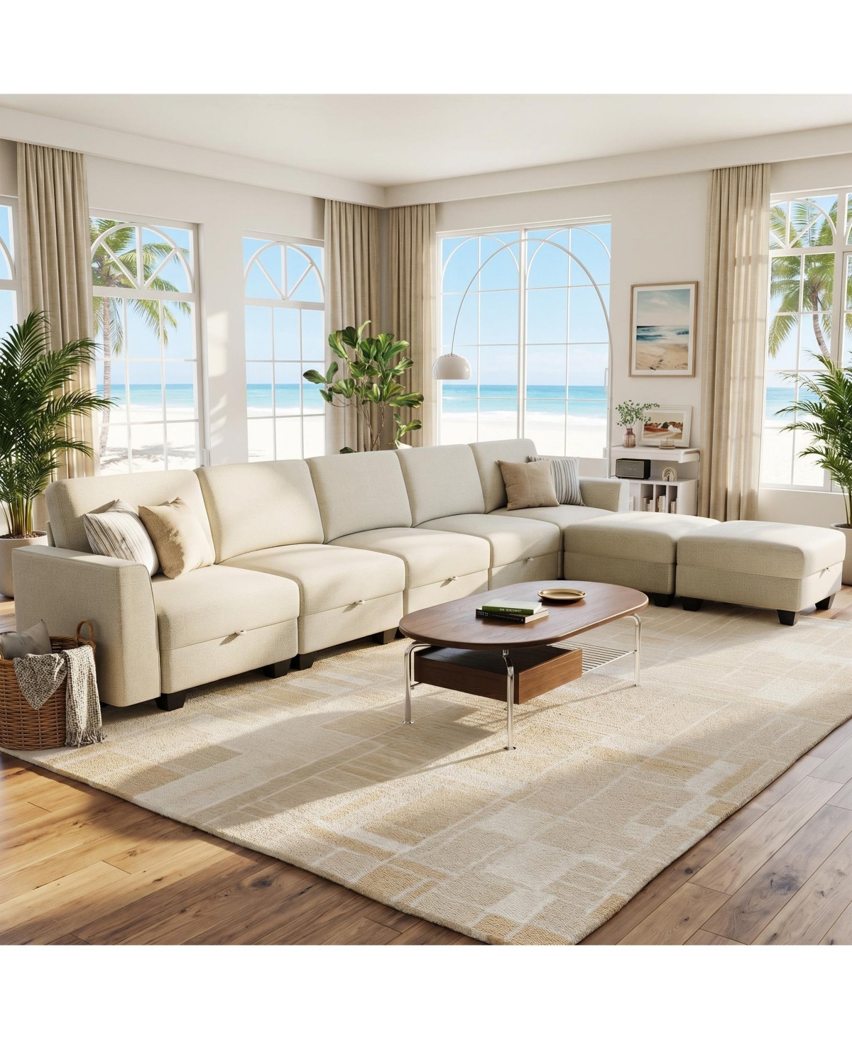 Click here for hofman Modular Sectional Sofa with Storage Ottoman... prices
