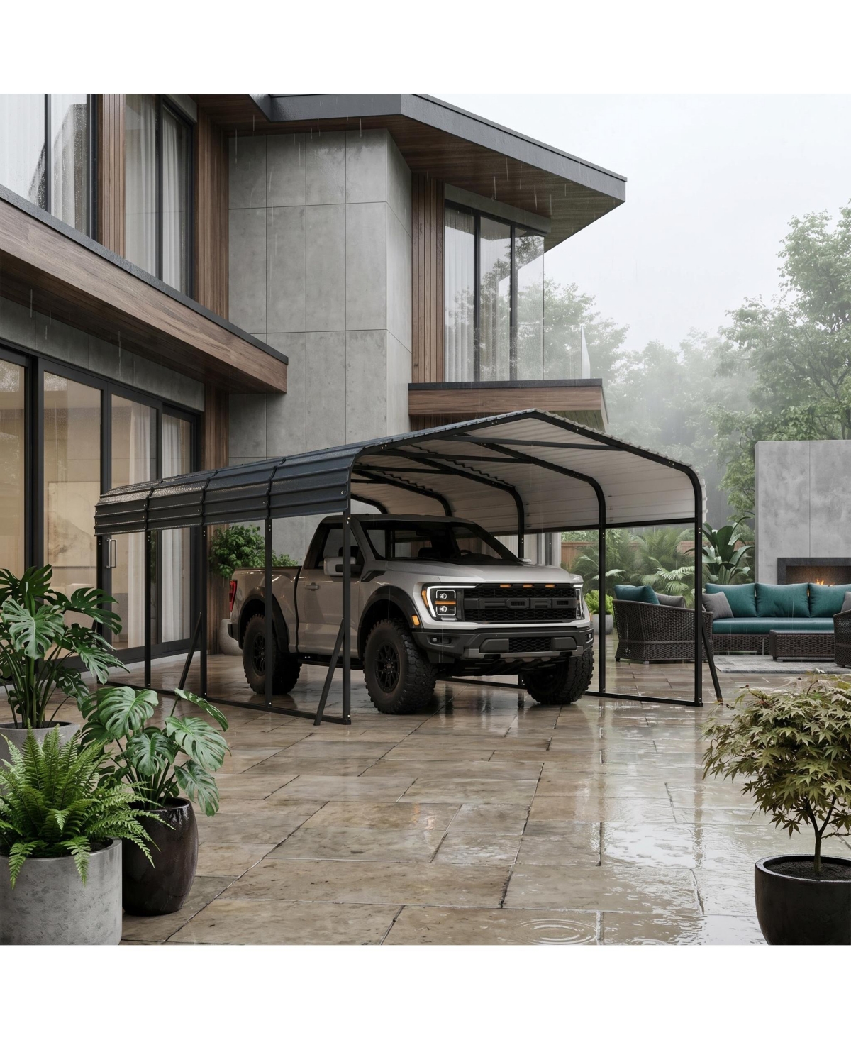 Click here for homfan 12x20 Feet Heavy Duty Metal Carport  Galvan... prices