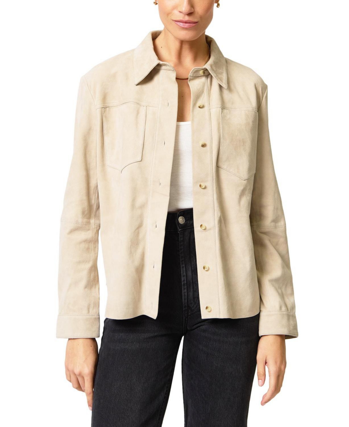 Click here for Central Park West Womens Rusty Suede Overshirt - L... prices