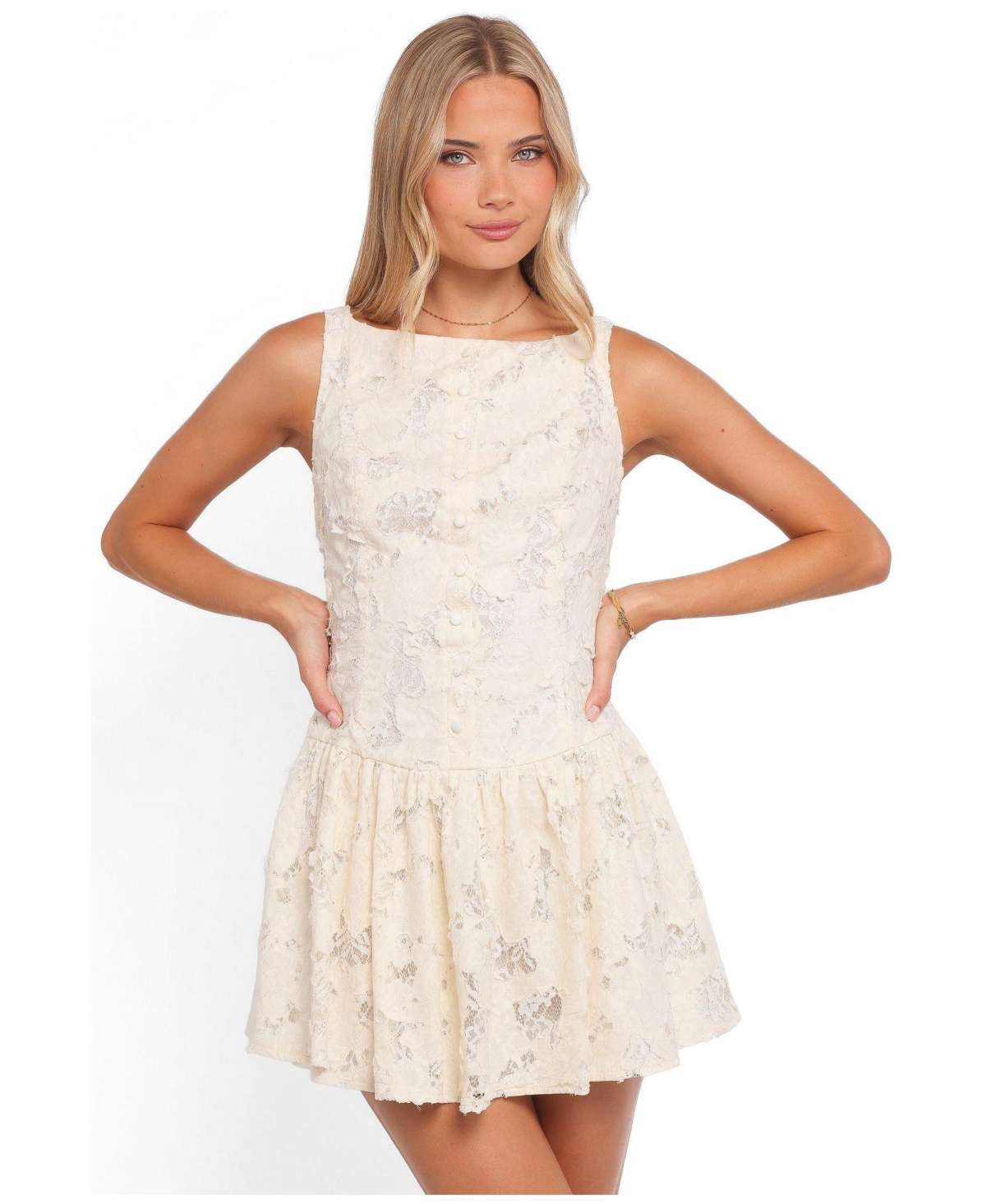 Click here for Petal and Pup Womens Briar Lace Mini Dress - Cream prices