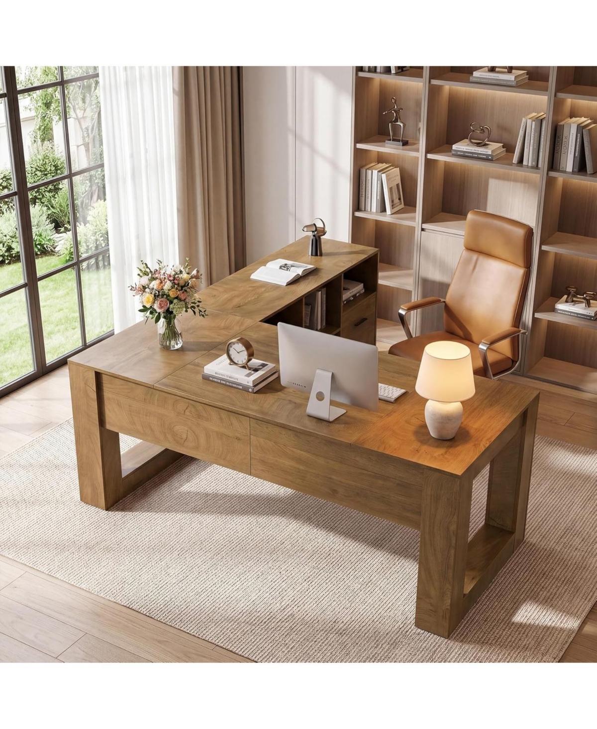 Click here for Tribesigns L Shaped Desk with Rolling File Cabinet... prices