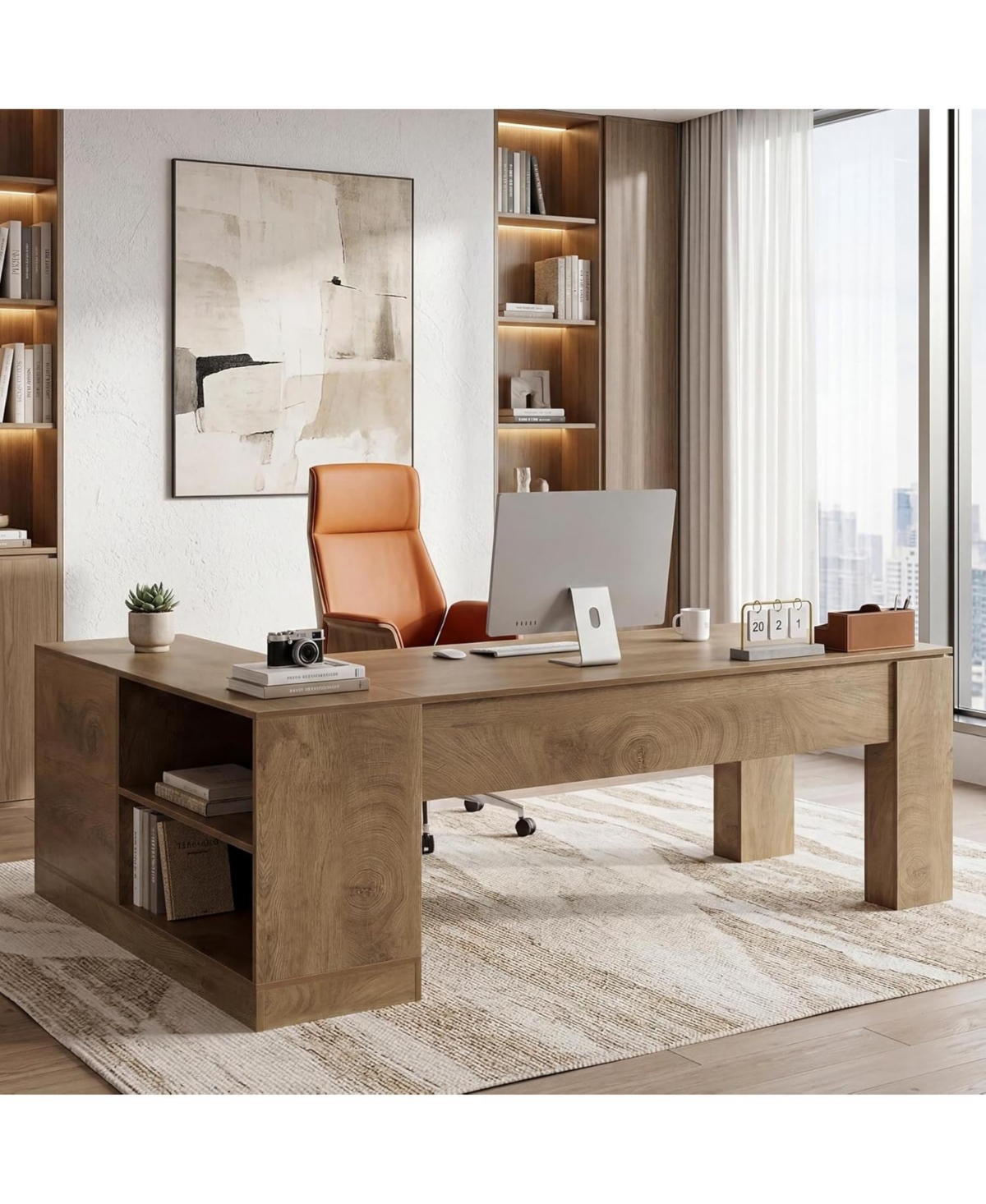 Click here for Tribesigns 78.7 L Shaped Office Desk with Drawers... prices