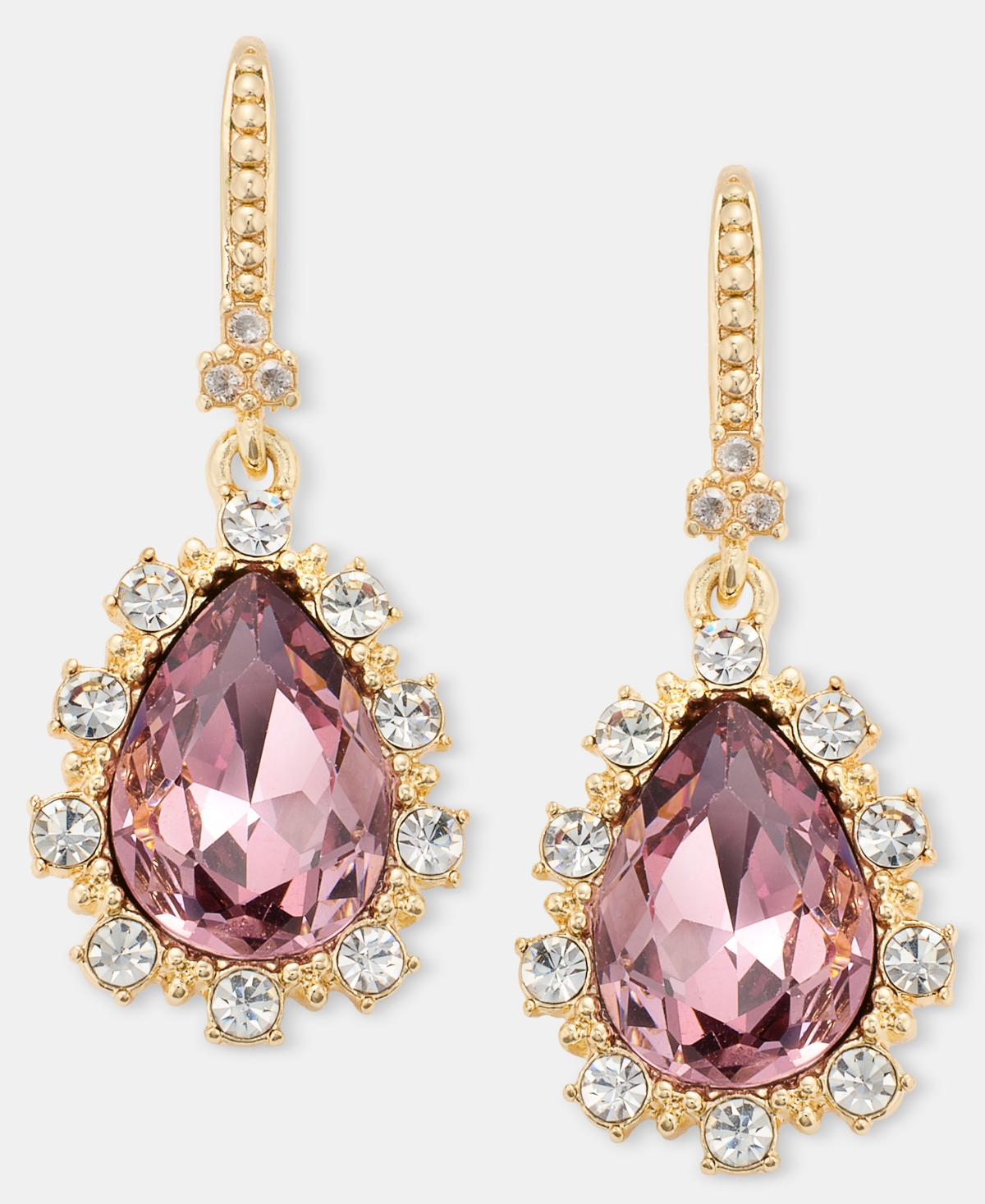 Click here for Marchesa Stone Drop Earrings - Pink prices