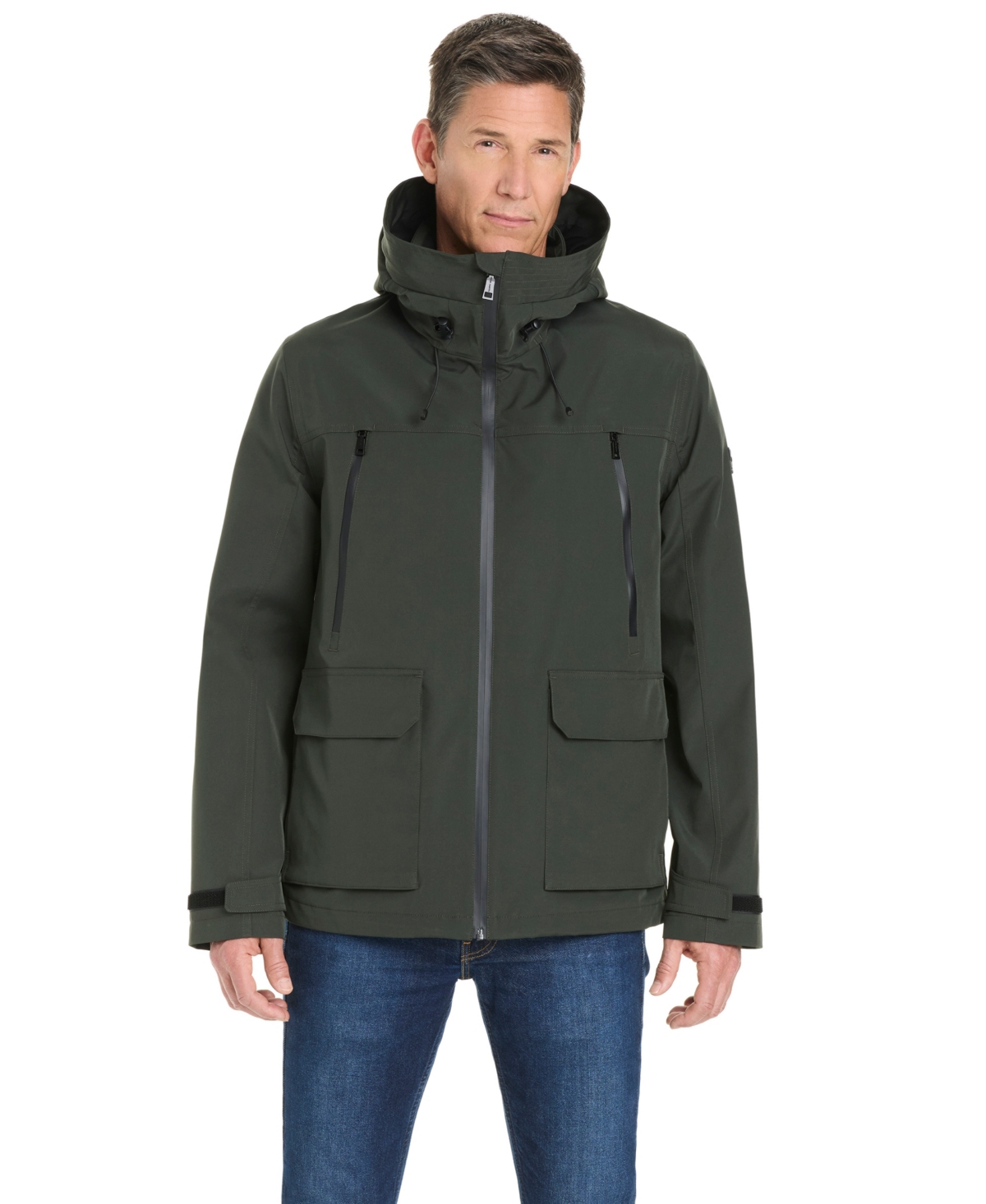 Click here for Vince Camuto Mens Short Rain Parka Jacket - Forest prices