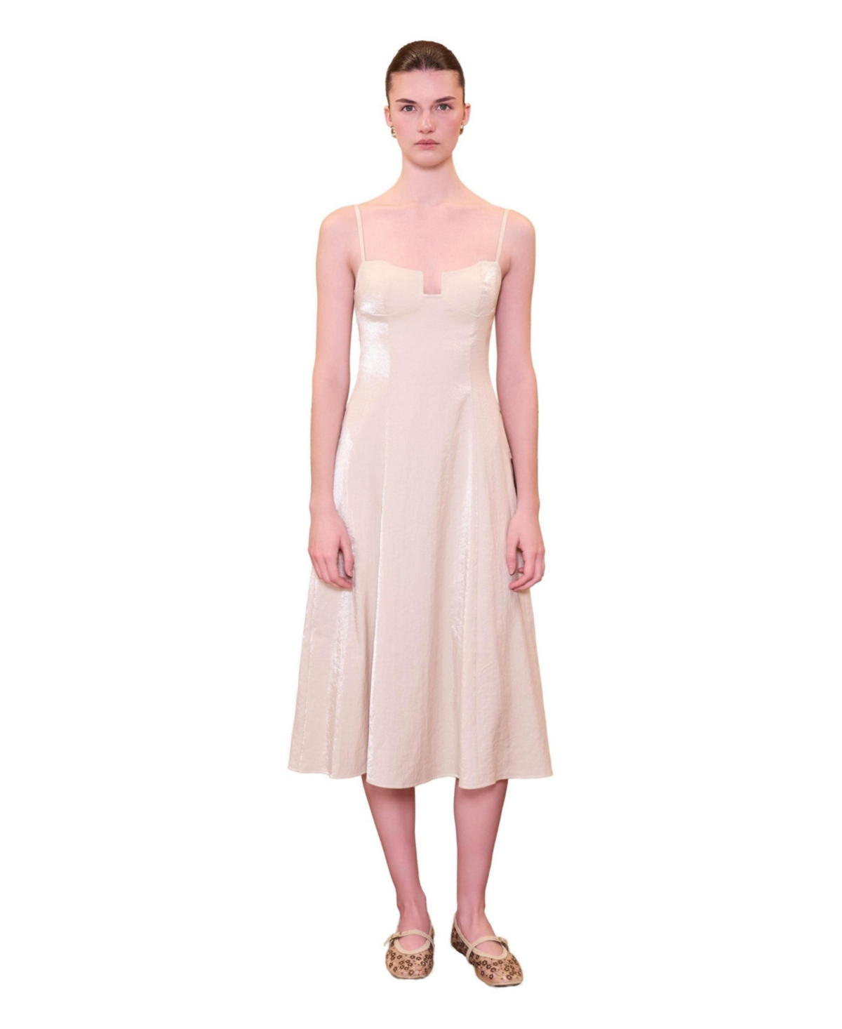 Click here for Pcfg Womens Daydreamers Strappy Midi Dress - Beige prices