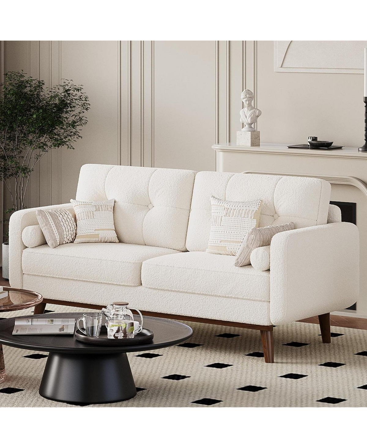 Click here for homfan 65 Mid Century Modern Loveseat Sofa  Teddy... prices