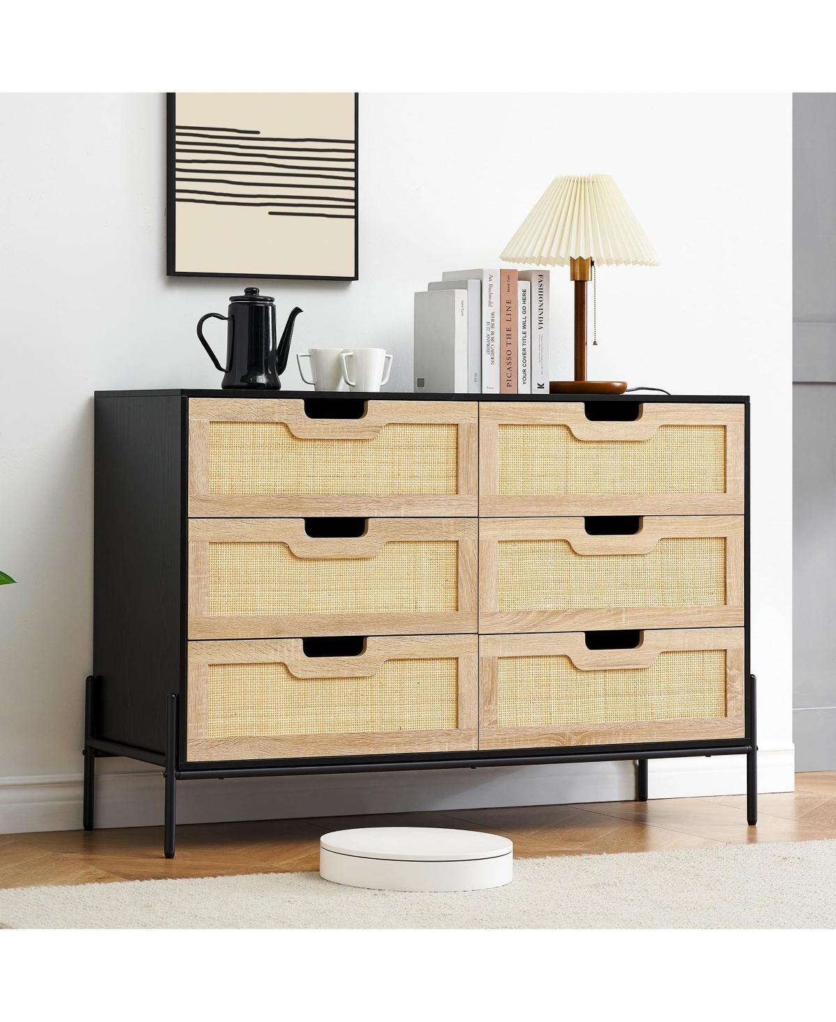 Click here for gaomon Storage Cabinet  6 Drawer Chest with Wicker... prices