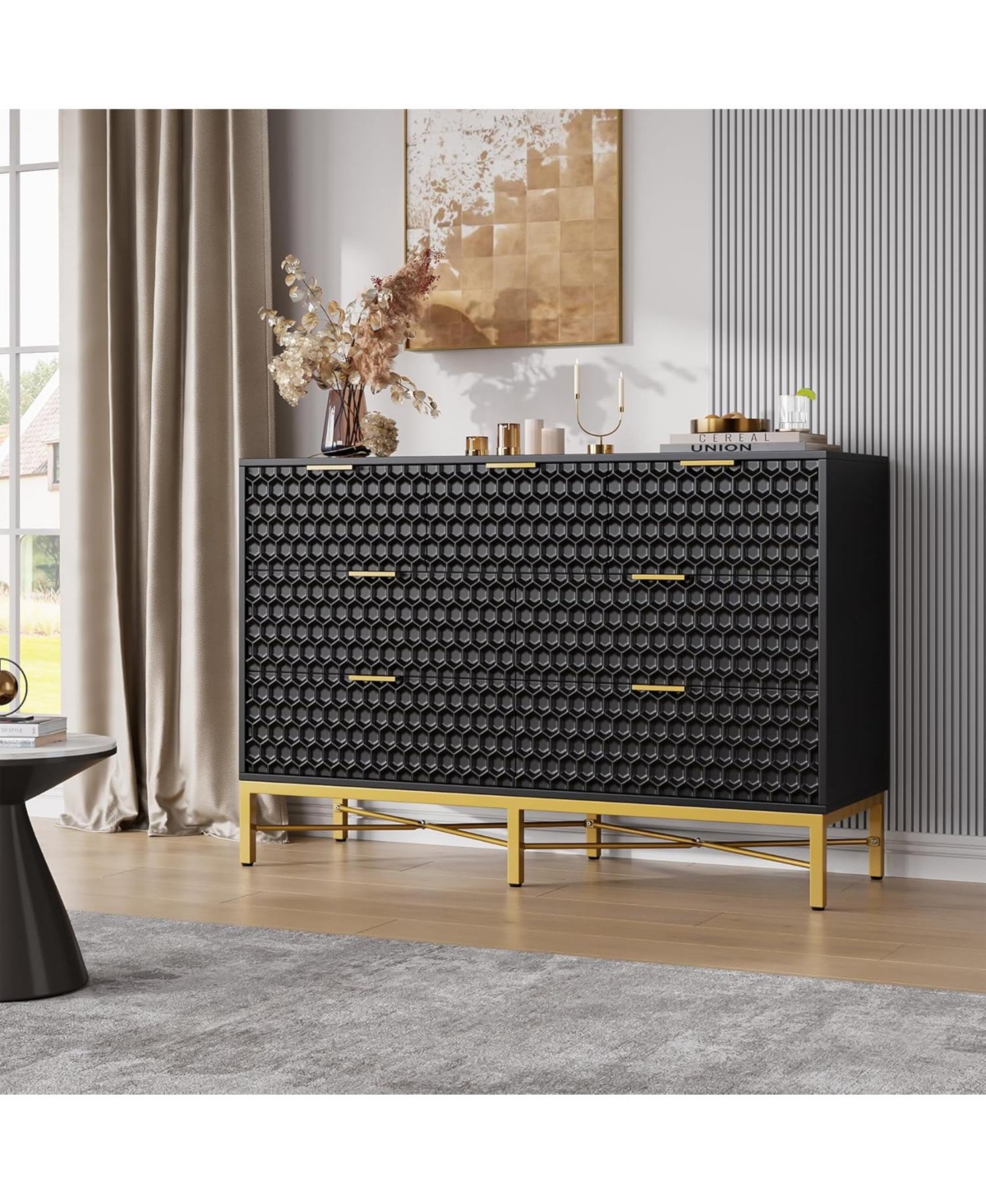 Click here for gaomon 7-Drawer Dresser Honeycomb Pattern with Str... prices