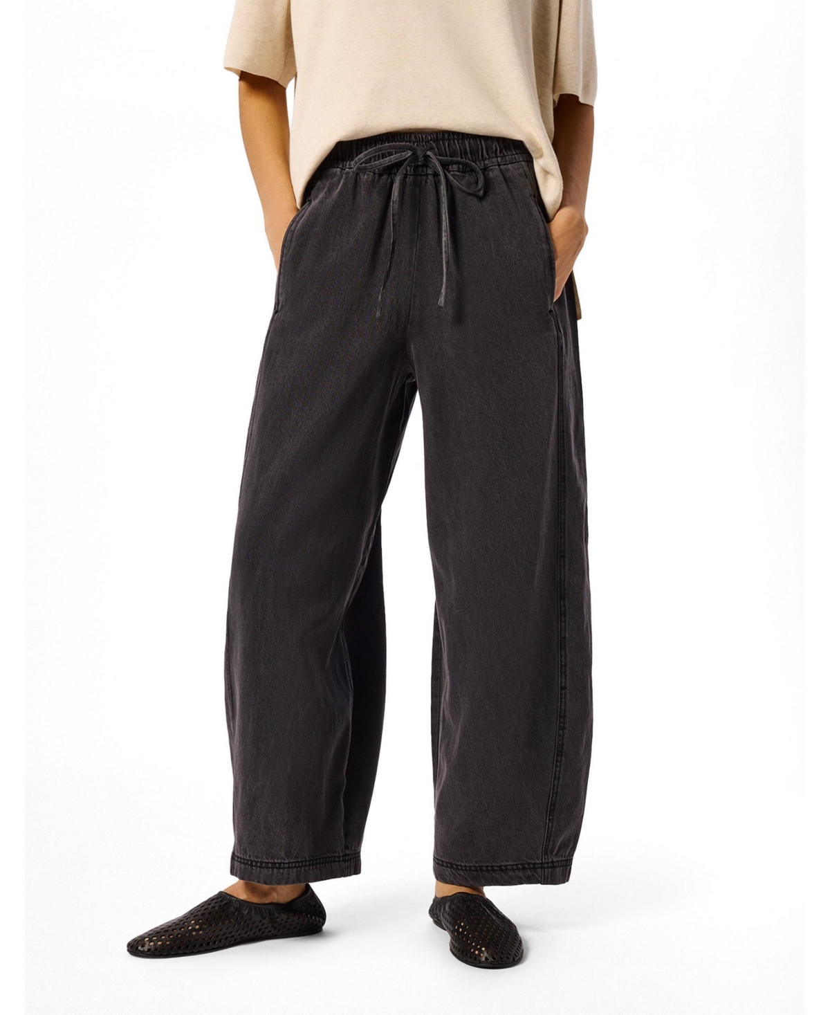 Click here for Whistles Womens Casual Denim Barrel Trouser - Wash... prices