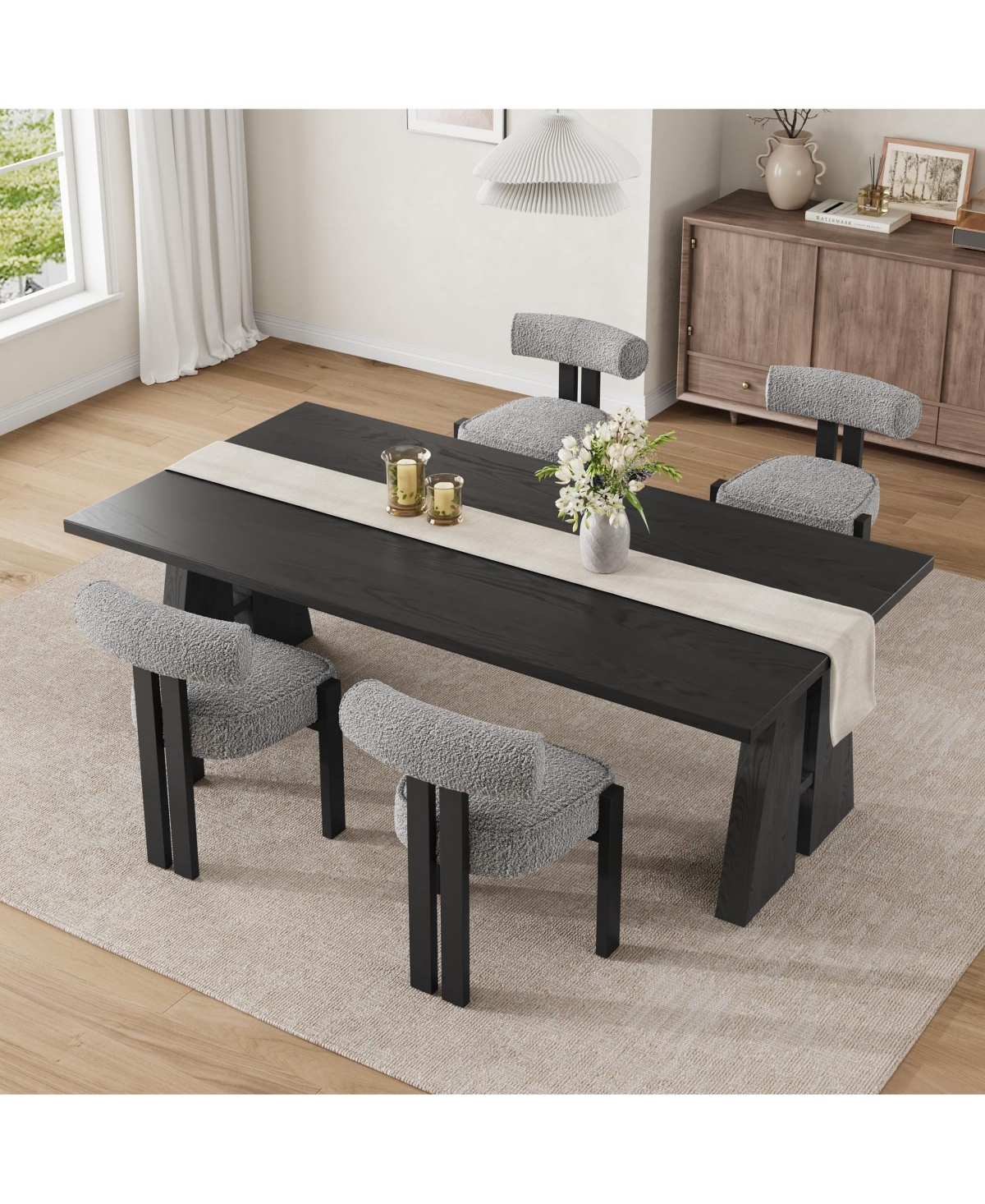 Click here for homfan 4-Piece Upholstered Boucle Dining Chair Set... prices